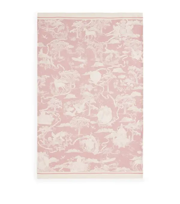 Harrods Set Of 2 Cotton Toile Tea Towels - Pink
