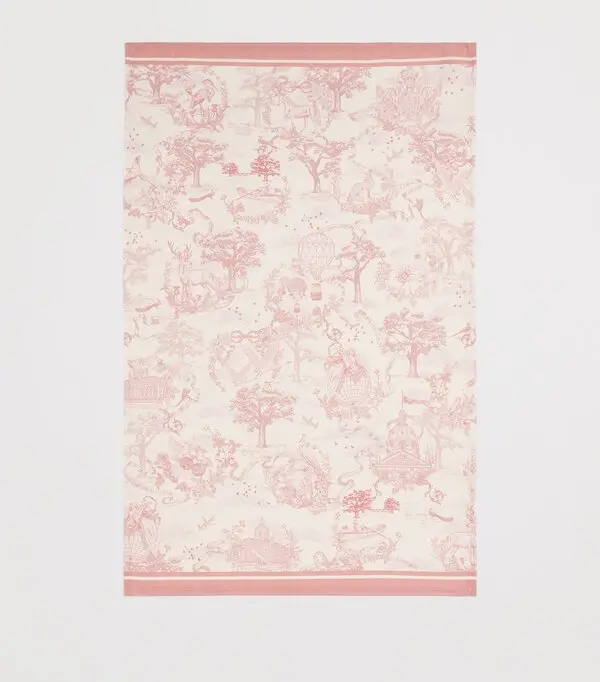 Harrods Set Of 2 Cotton Toile Tea Towels - Pink