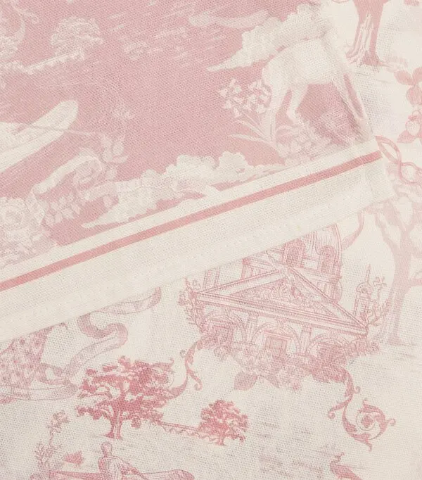 Harrods Set Of 2 Cotton Toile Tea Towels - Pink