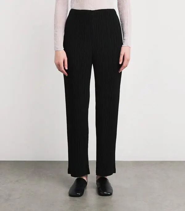 Issey Miyake Hatching Pleats Trousers - Black