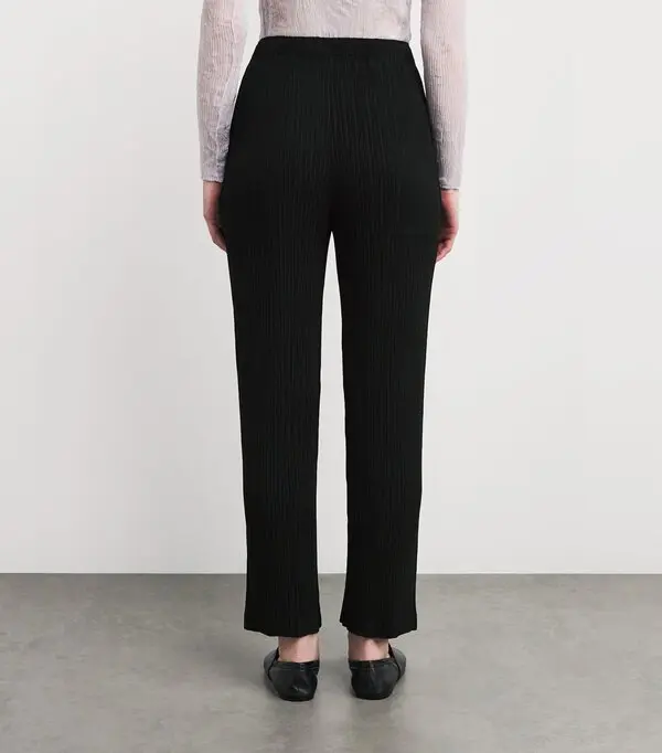 Issey Miyake Hatching Pleats Trousers - Black