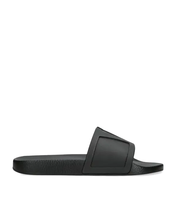 Valentino Garavani Vlogo Signature Slide Sandals - Black