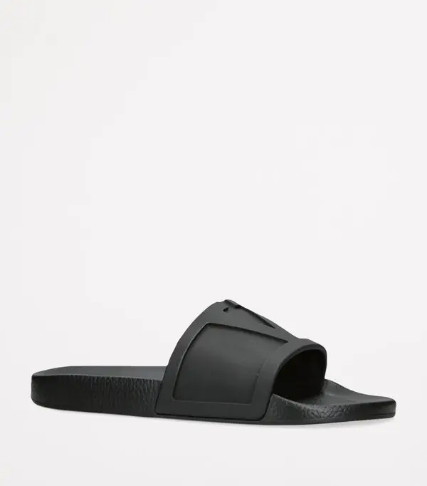 Valentino Garavani Vlogo Signature Slide Sandals - Black