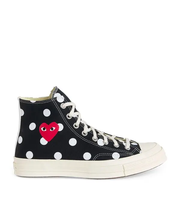 Play Comme Des Garcon X Converse Polka Dot Heart Chuck Taylor All Star '70 High-top Sneakers - Black