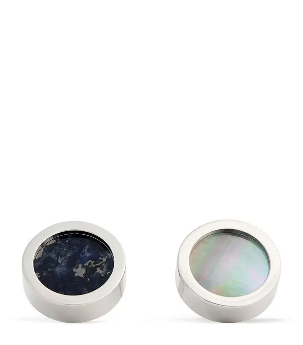 BABETTE WASSERMAN LONDON Rhodium-plated Reversible Disc Cufflinks - Ivory