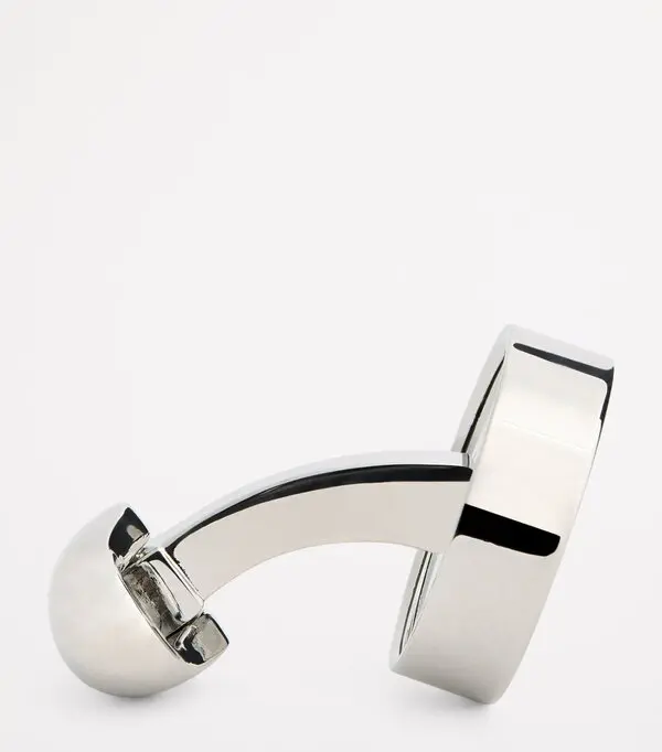 BABETTE WASSERMAN LONDON Rhodium-plated Reversible Disc Cufflinks - Ivory
