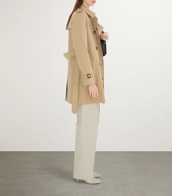 Burberry Gabardine Kensington Short Trench Coat - Yellow