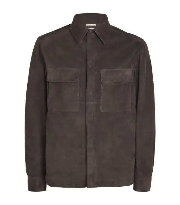 Agnona Suede Overshirt - Brown