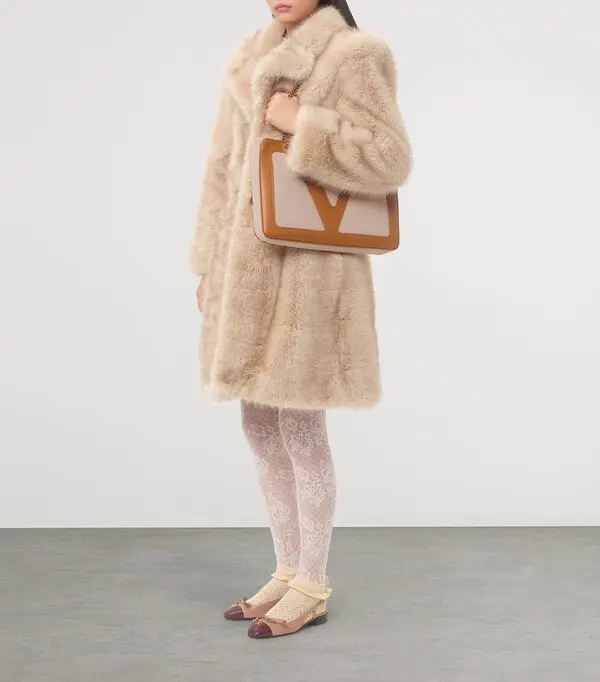 Valentino Garavani Canvas And Leather Viva Superstar Tote Bag - Neutral