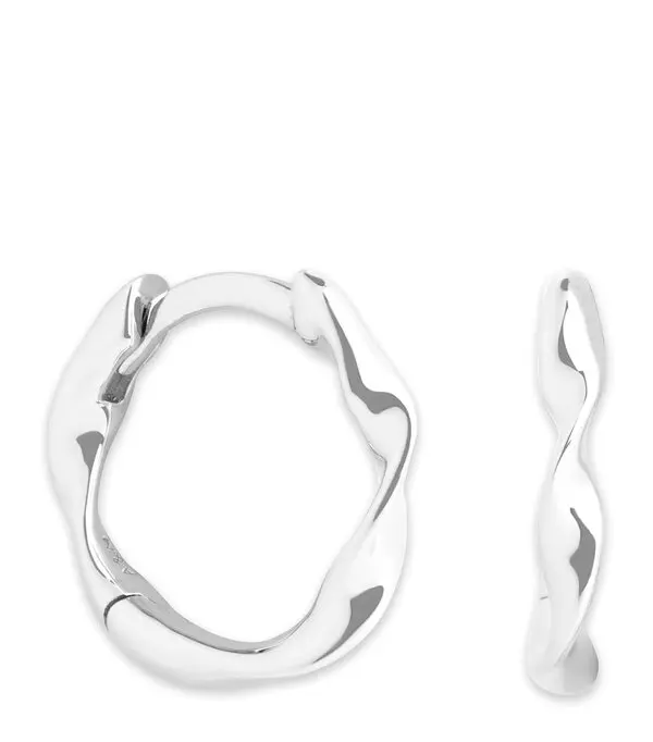 ASTRID & MIYU Twist Hoop Earrings - Silver