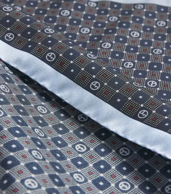 Giorgio Armani Silk Monogram Pocket Square