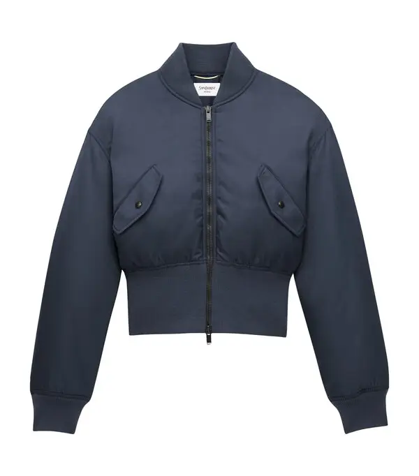 Saint Laurent Padded Bomber Jacket - Blue