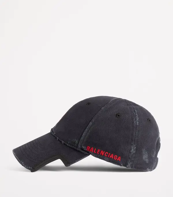 Balenciaga Cotton Laurel Baseball Cap - Black