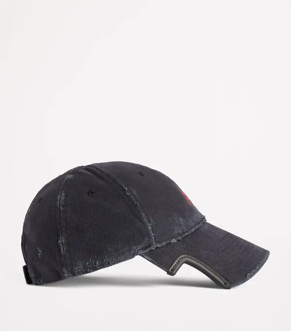 Balenciaga Cotton Laurel Baseball Cap - Black