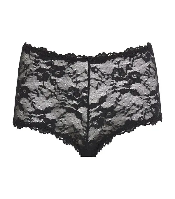 SKIMS Stretch-lace Boyshorts - Black