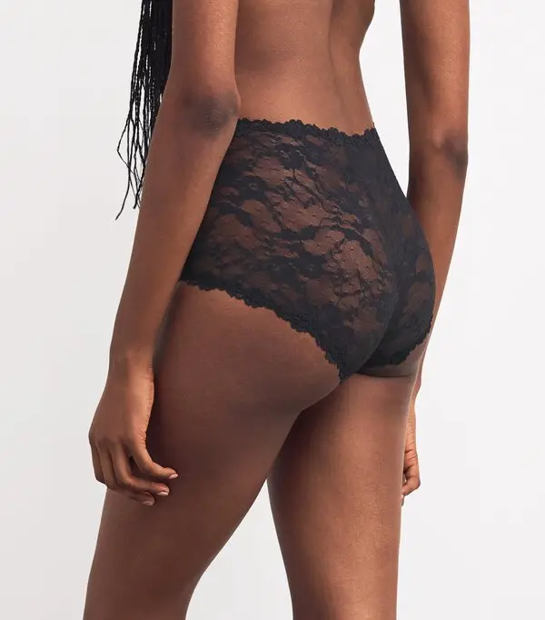 SKIMS Stretch-lace Boyshorts - Black