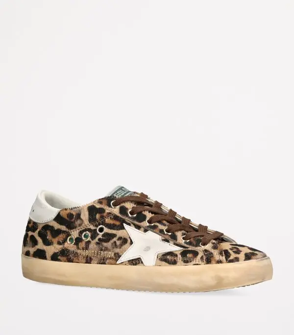 GOLDEN GOOSE Super-star Leopard Print Pony Skin Sneakers - Brown