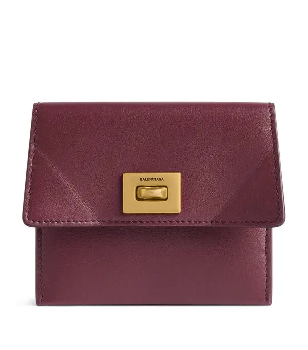 Balenciaga Calfskin Rodeo Card Holder - Red