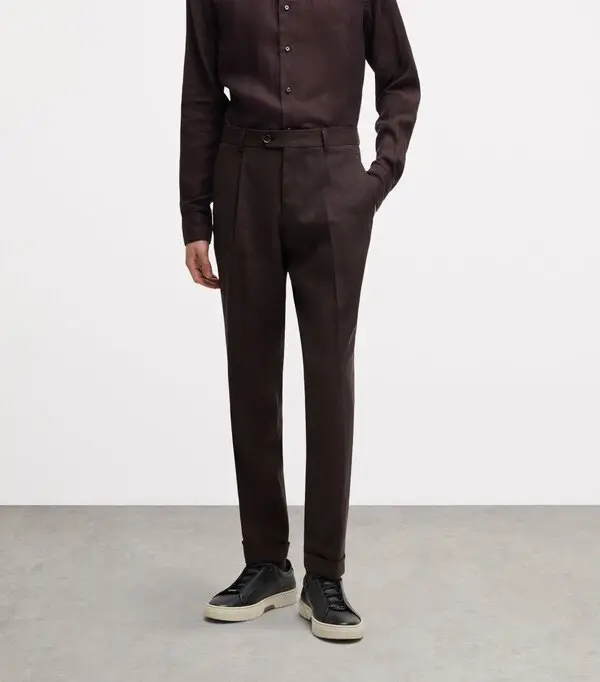 BOSS Linen-wool Tailored Trousers