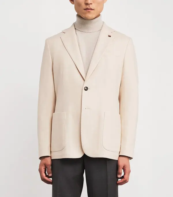 Colombo Cashmere Single-breasted Blazer - White
