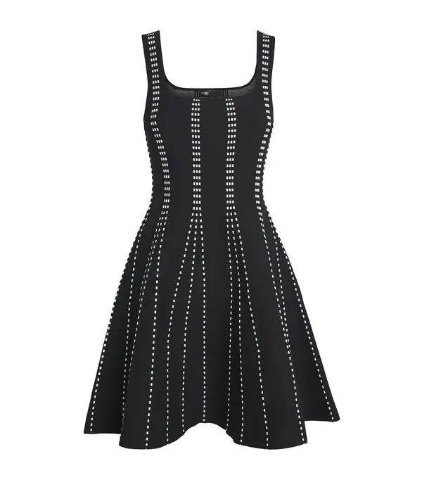 Maje Jacquard-Stripe Mini Dress In Black - 23% Off | Editorialist