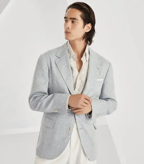 Brunello Cucinelli Linen Blazer - Grey