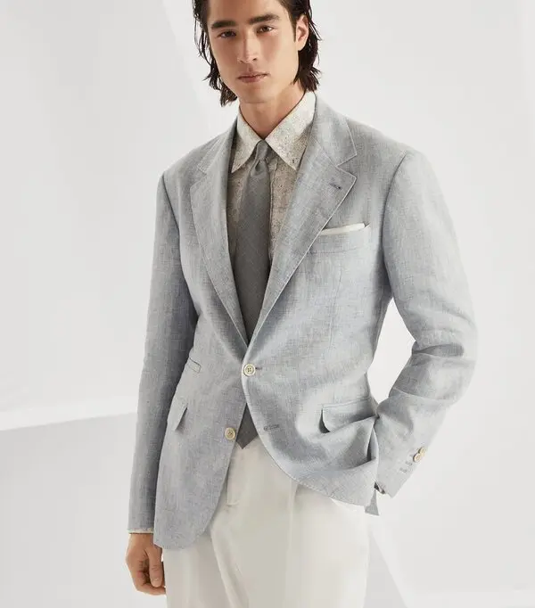 Brunello Cucinelli Linen Blazer - Grey
