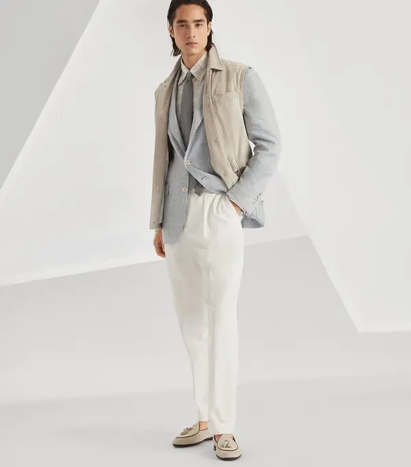 Brunello Cucinelli Linen Blazer - Grey