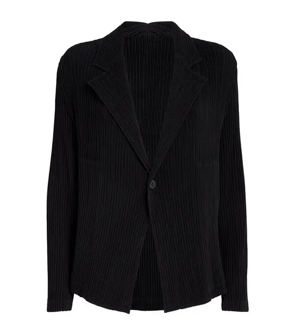 Issey Miyake Hatching Pleats Single-breasted Blazer