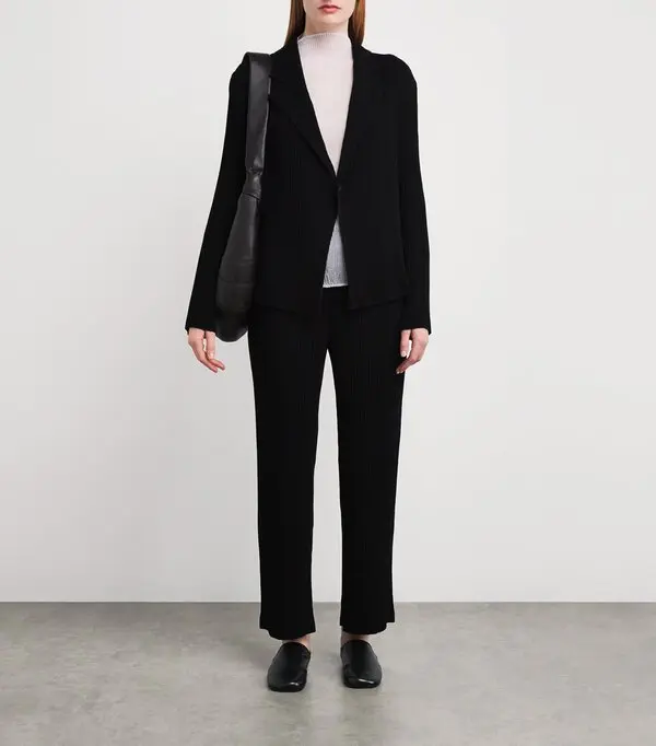 Issey Miyake Hatching Pleats Single-breasted Blazer