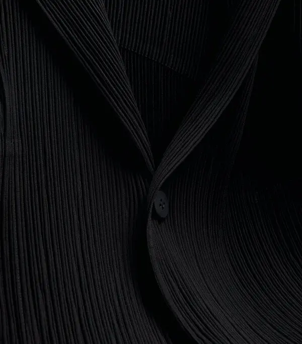 Issey Miyake Hatching Pleats Single-breasted Blazer