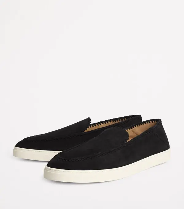 Giorgio Armani Suede Loafers - Black