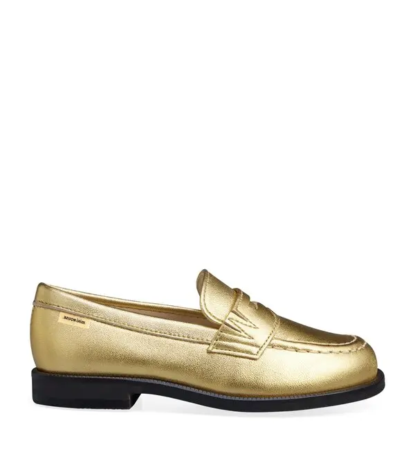 MIKI HOUSE Metallic Leather Loafers