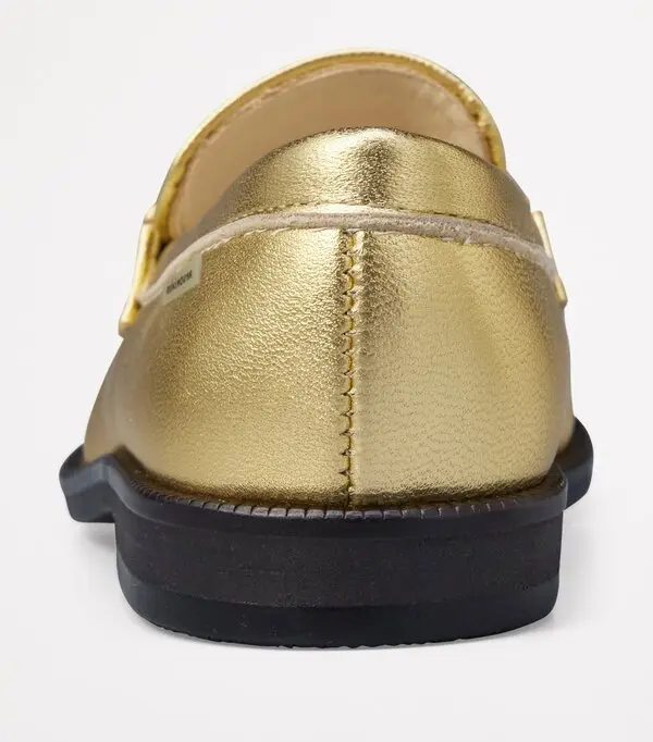 MIKI HOUSE Metallic Leather Loafers