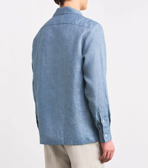 LARDINI Linen Shirt - Blue