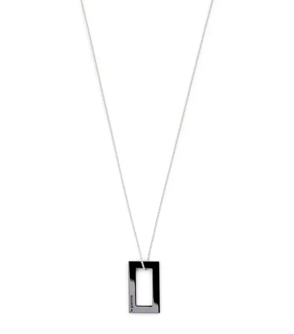 Le Gramme Polished Ceramic Pendant Necklace - Black