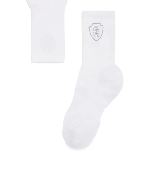 Brunello Cucinelli Techno Cotton Socks - White