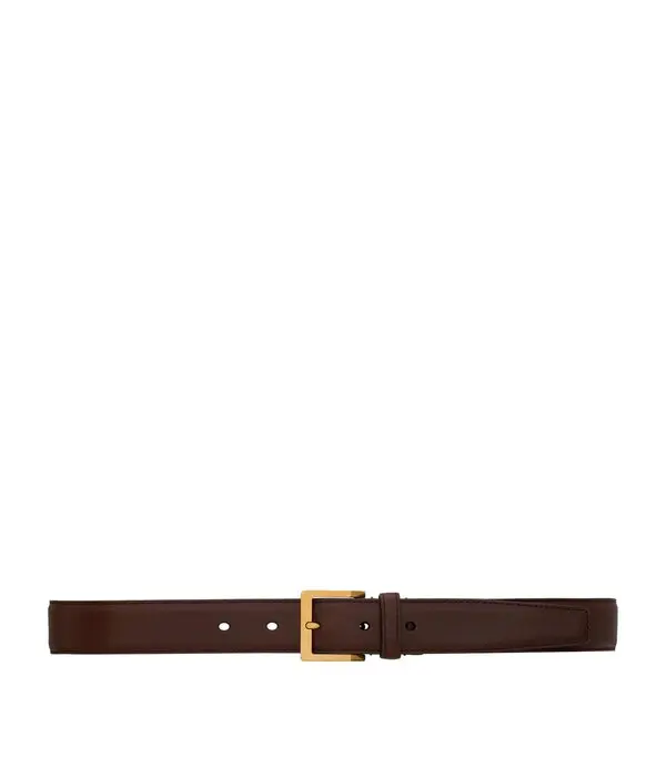 Saint Laurent Calfskin Vadim Belt - Beige