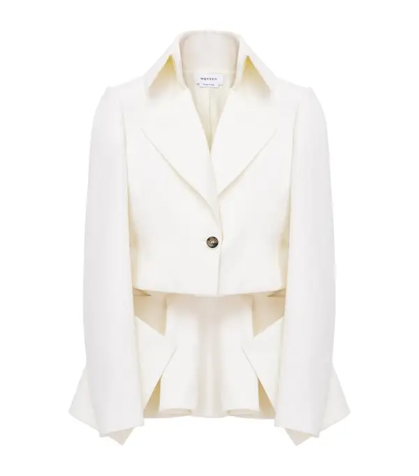 Alexander McQueen Wool Single-breasted Blazer - White