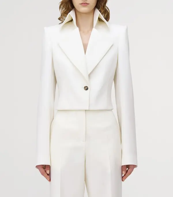 Alexander McQueen Wool Single-breasted Blazer - White