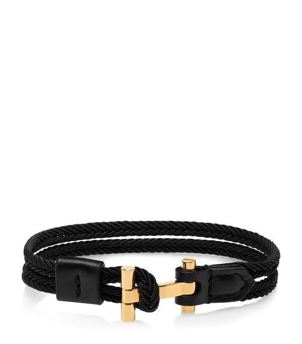 TOM FORD Leather Braided Bracelet - Black