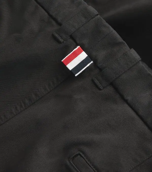 Thom Browne Cotton Straight Trousers - Black