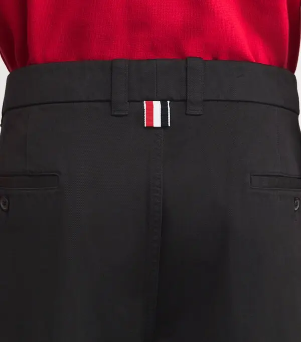 Thom Browne Cotton Straight Trousers - Black