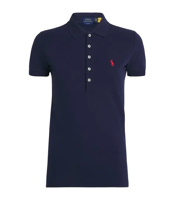 Polo Ralph Lauren Julie Stretch-cotton Polo Shirt - Navy