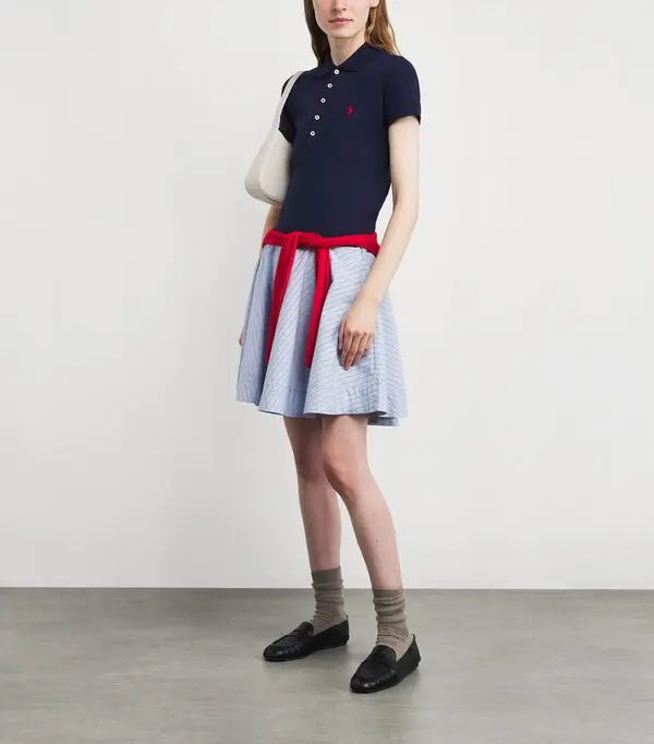Polo Ralph Lauren Julie Stretch-cotton Polo Shirt - Navy
