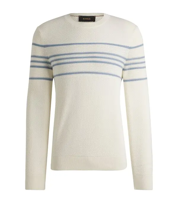 BOSS Silk-cotton Striped Sweater