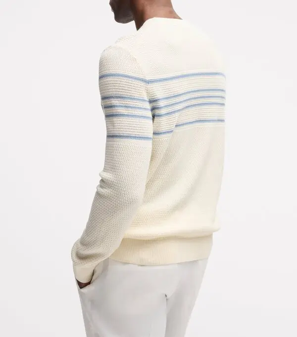 BOSS Silk-cotton Striped Sweater