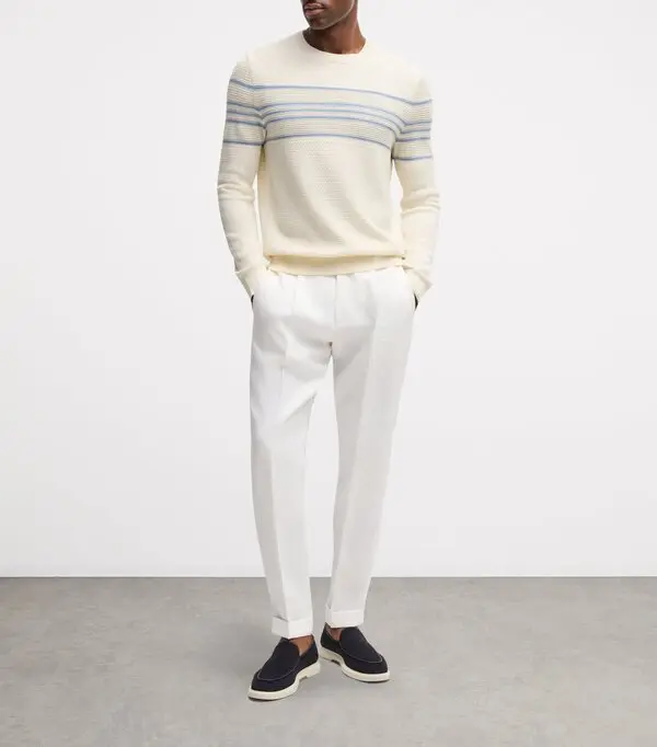 BOSS Silk-cotton Striped Sweater