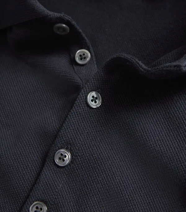 Thom Browne Cotton Appliqué Polo Shirt - Navy