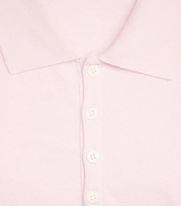 Thom Browne Cotton Appliqué Polo Shirt - Pink